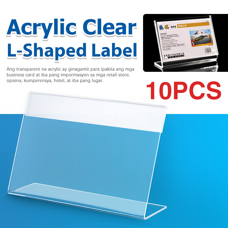 Acrylic Clear L-shaped Desktop Price Tag Display Stand Business Card ...