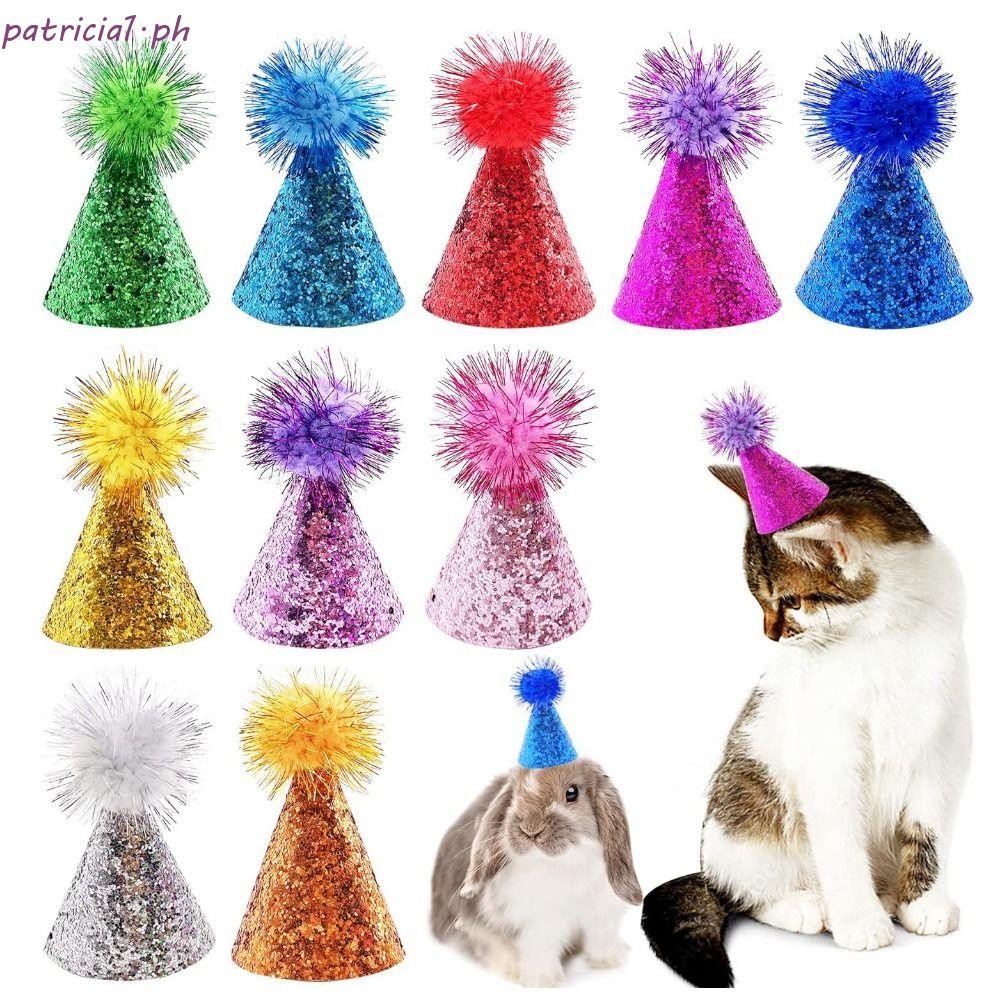 PATRICIA Pet Birthday Hat, Decorative Adjustable Dog Sparkling Hat ...