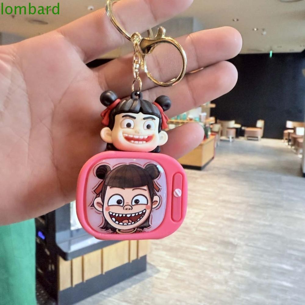 LOMBARD Colorful Flashing Ne Zha Keychain, Kawaii Plastic TV Toy ...