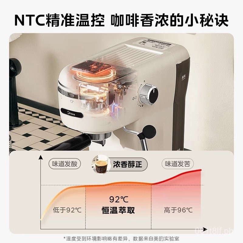Midea Italian Coffee Machine for Home Use, Small Semi-Automatic Mini ...