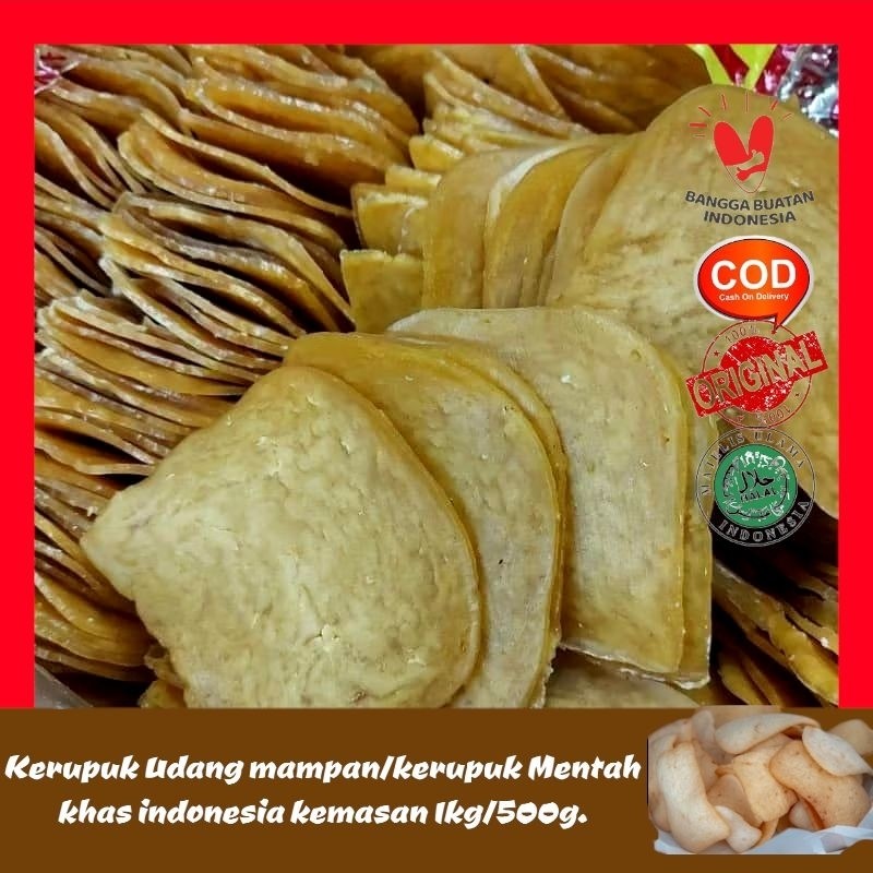 MERAH Mapan Shrimp Crackers/Typical Raw Red Shrimp Crackers, 1kg/500g ...