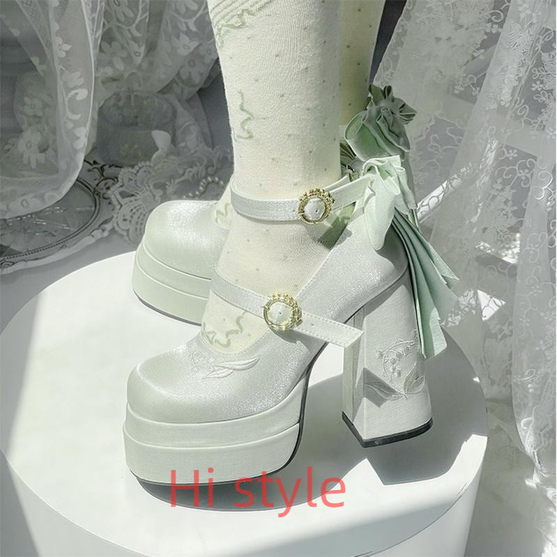 Floating Dream Lily Lolita Waterproof Platform High Heels Bow Mary Jane ...