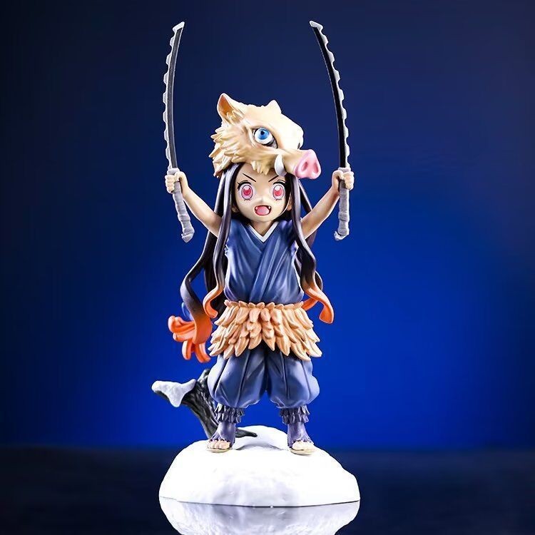 Demon Slayer Nezuko COS Inosuke Pig Head Standing Anime Figure Ornament ...