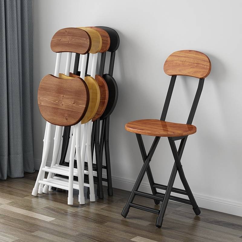 Minimalist Portable Small Wooden Folding Chair with Backrest, Space ...