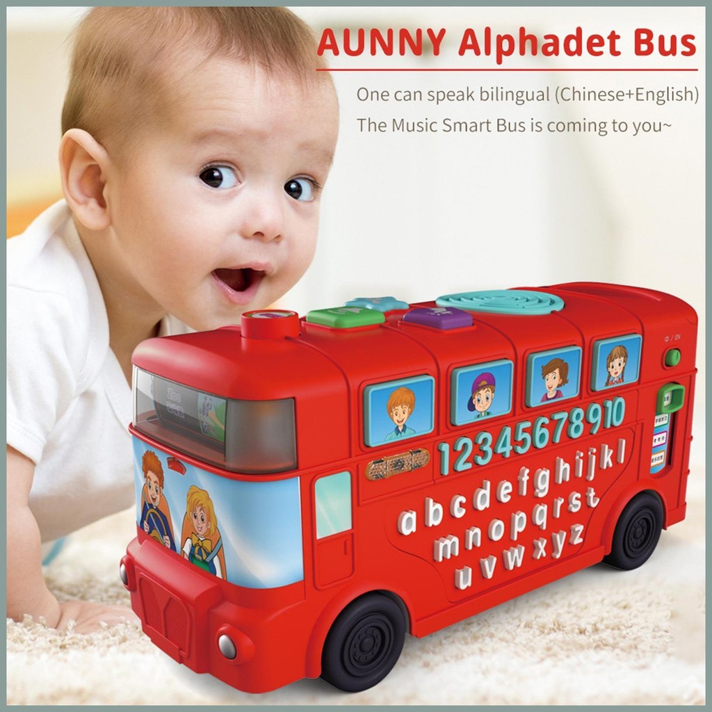 School Bus Toy with Sound and Light Alphabet Number School Bus ...