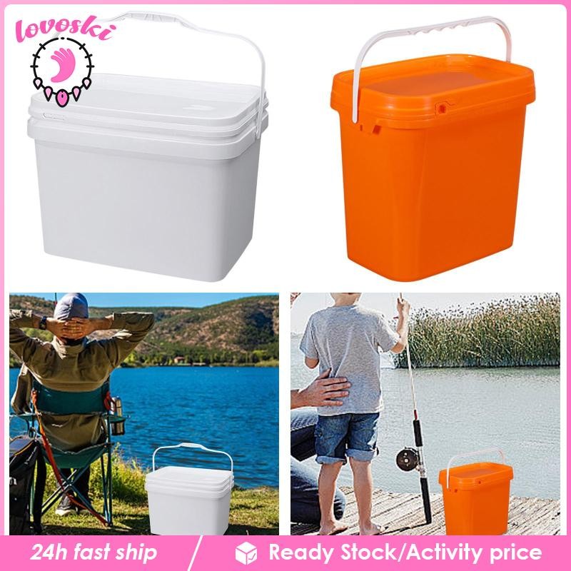 [Lovoski] 10L Rectangular Bucket with Handle and Lid Multipurpose ...