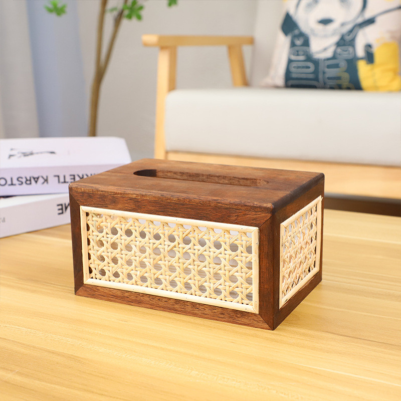 Japanese Style Light Luxury Solid Wood Tissue Box Home Coffee Table ...