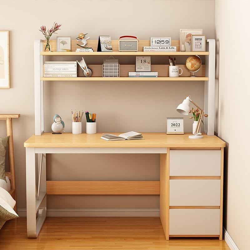 LRCA Desk Bookshelf Integrated Simple Computer Desk Bedroom Economical ...