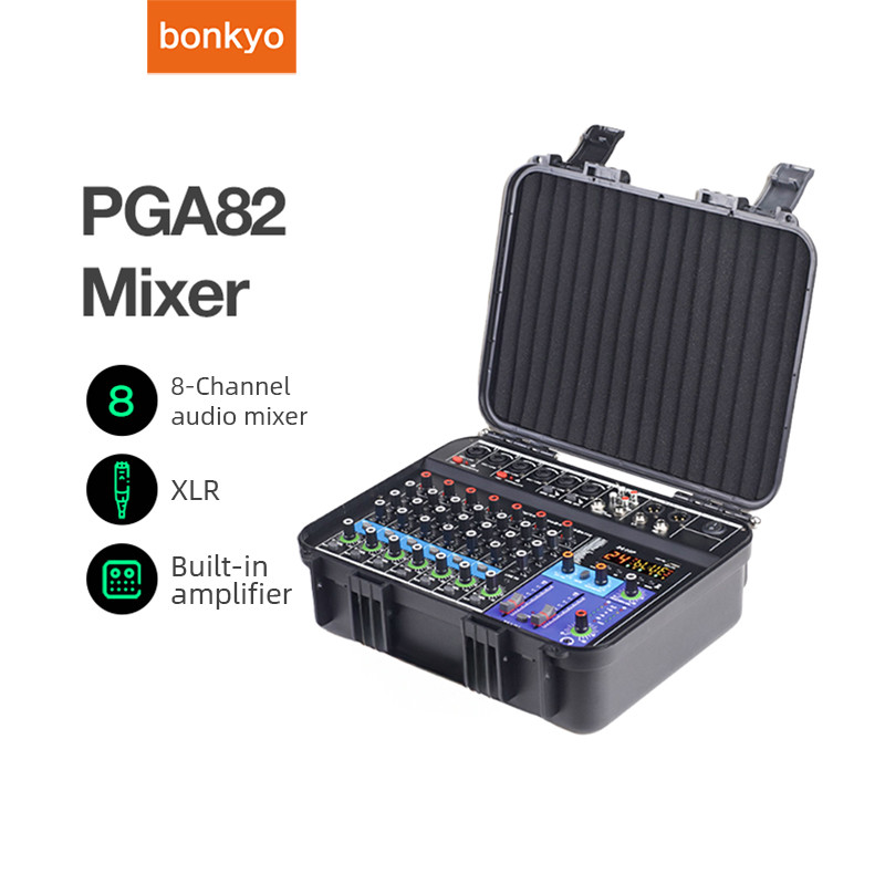 Bonkyo Professional Portable 8Channel Powered Mixer Audio Powered ...