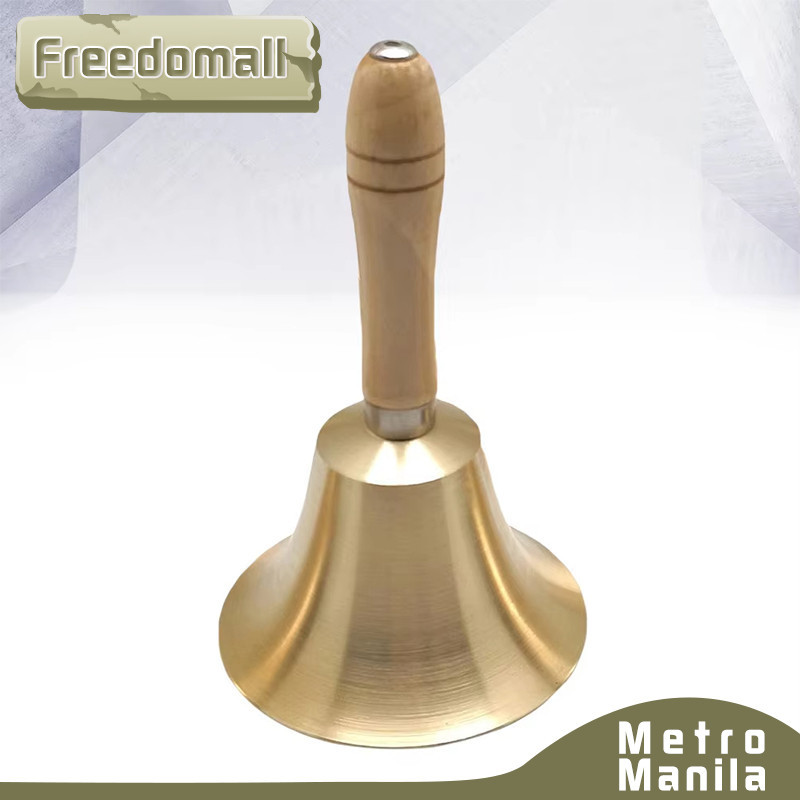 Hand Bell Extra Loud Solid Brass Call Bell With Wooden Handle For ...