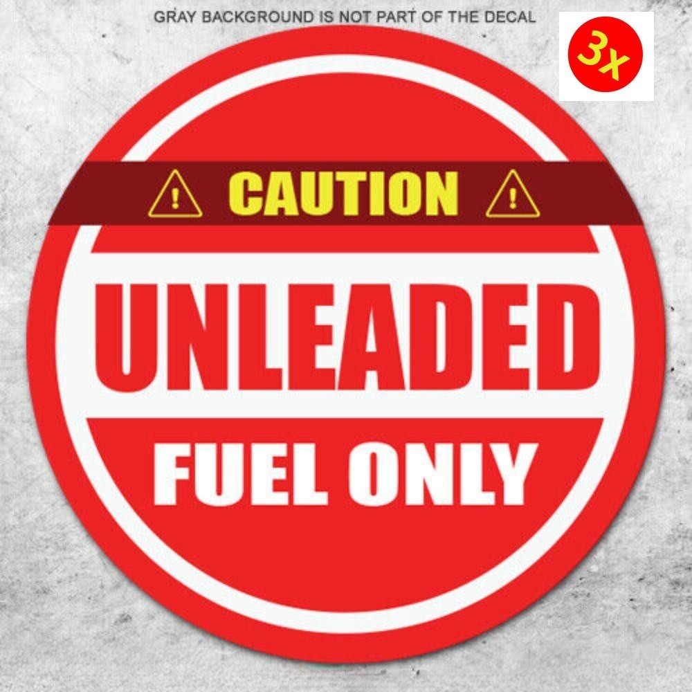 3X Unleaded Fuel Only Sticker Decal Gas Label Tank Vinyl Weatherproof ...