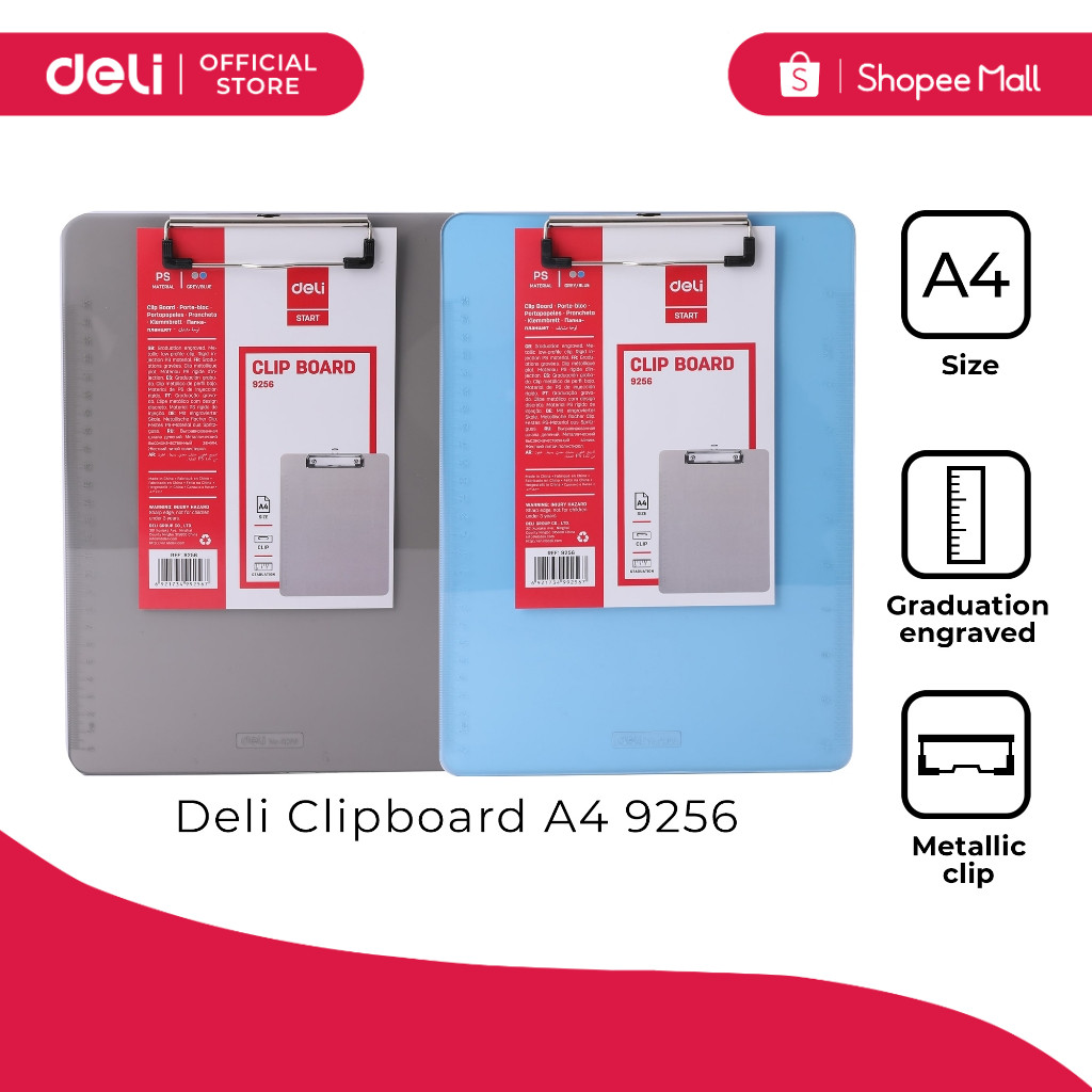 Deli 9256 Clipboard A4 | Shopee Philippines