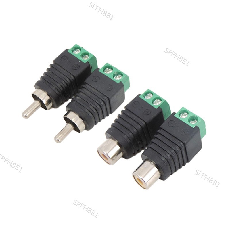 RCA Male Plug & RCA Female Jack Screw Terminal Connector Block Adapter AV for CCTV Camera ...