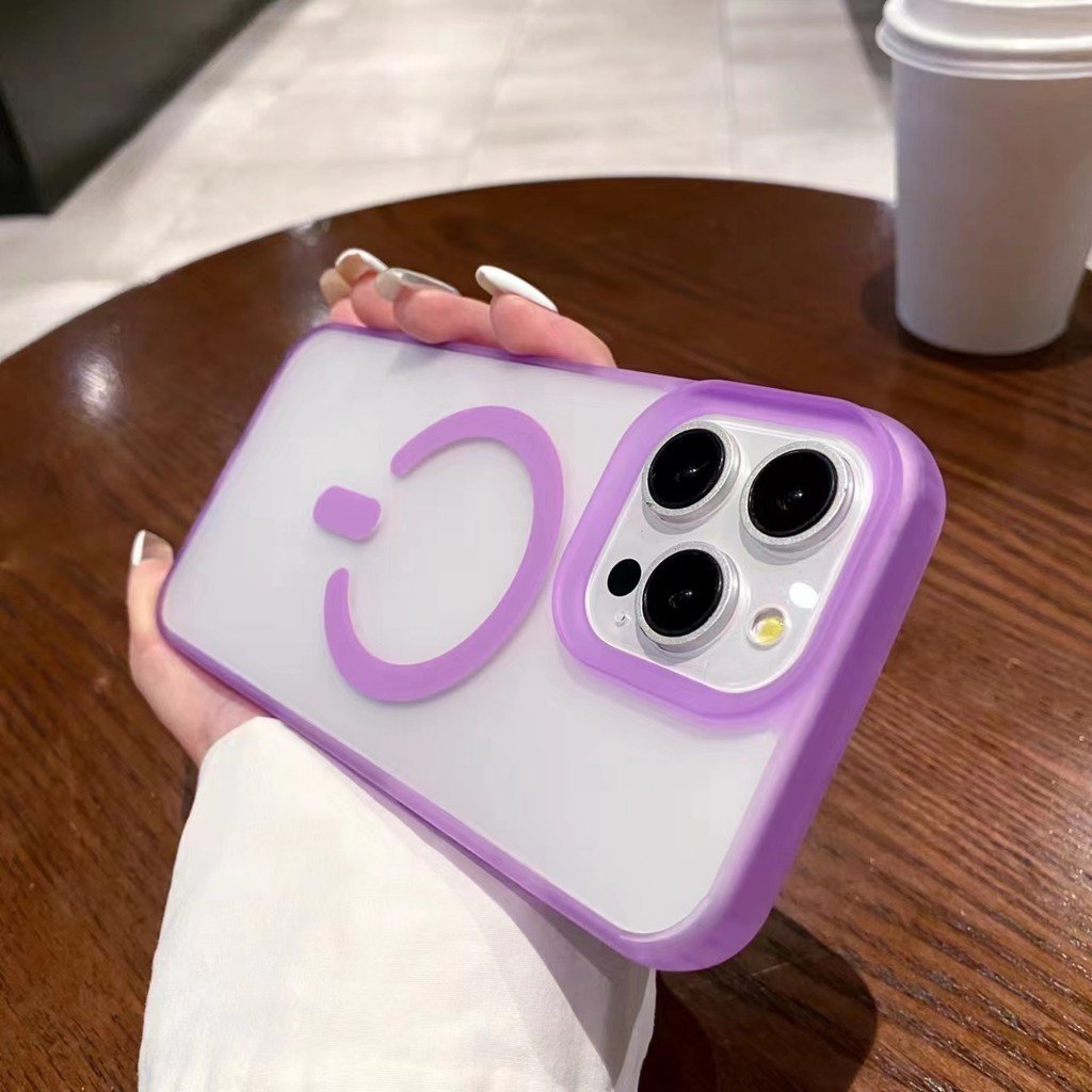 【New】 Luxury Semi-transparent Frosted Magnetic Case for iPhone 15 Pro Max 14 Plus 13 12 11 ...