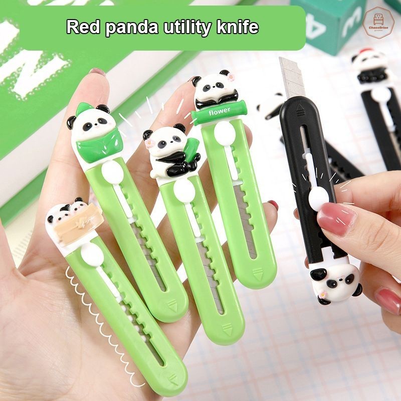 CHO⭐Cute Cartoon Panda Utility Cutter Student Office Paper Cutter Sharp ...