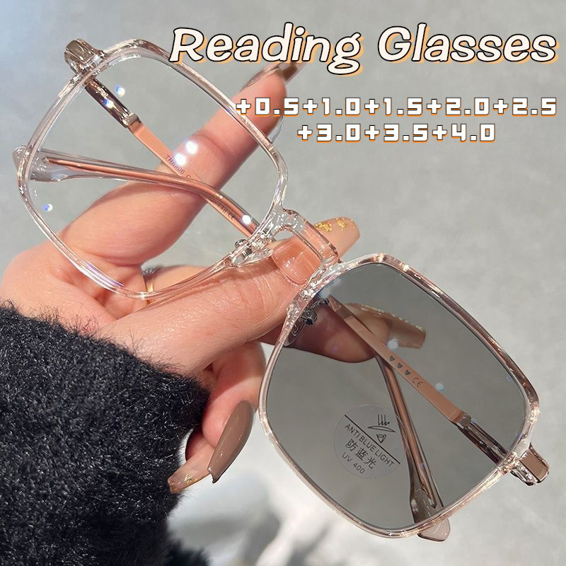Photochromic Reading Glasses for Women +50 +100 +150 +200 +250 +300 ...