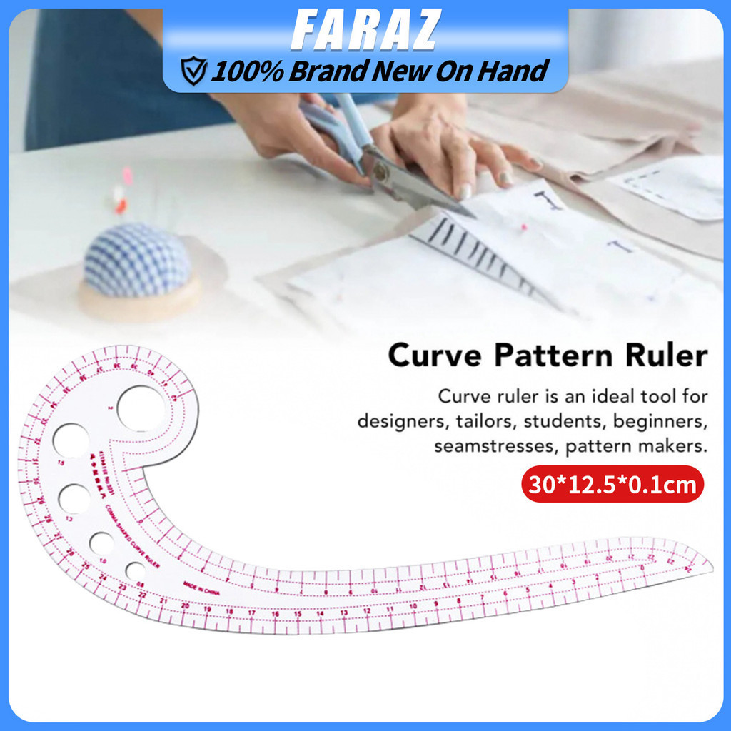 Tailor Sewing Ruler Multifunction Transparent Curve Comma Ruler Sewing ...
