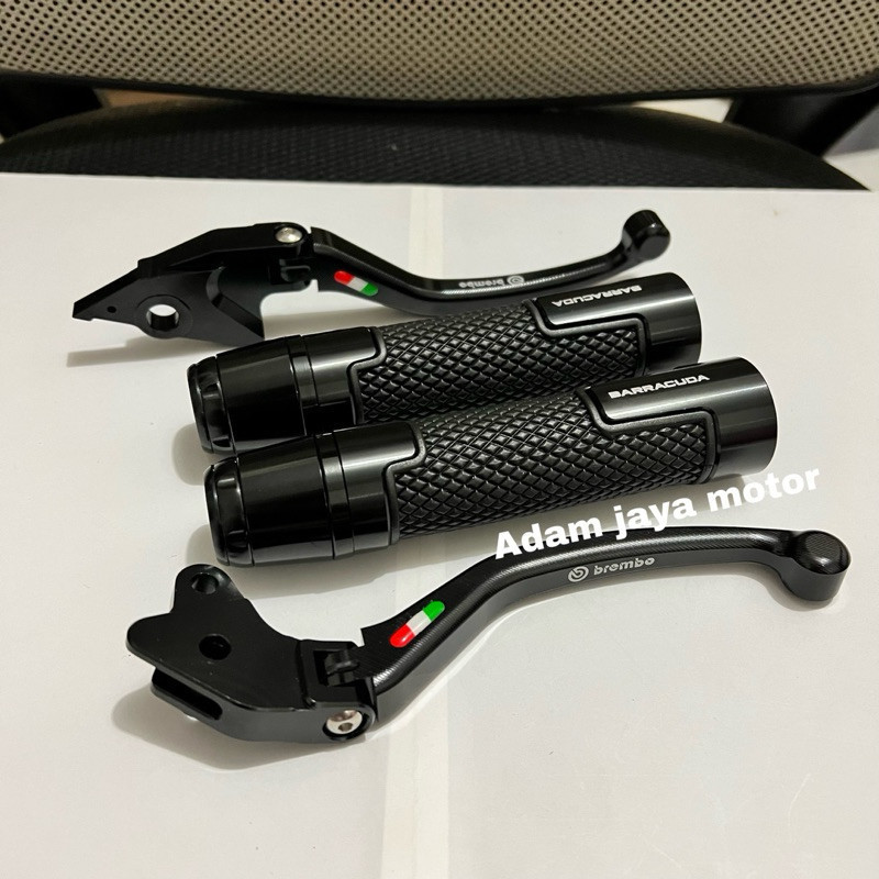 [KJ] Package 2in1 Folding Brake Handle Black+Handgrip barracuda model ...