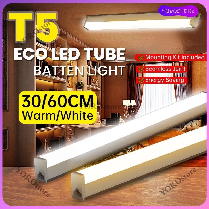 LED Tube Light T5 Light Bar Warm/White 30/60CM For Kitchen Living Room ...