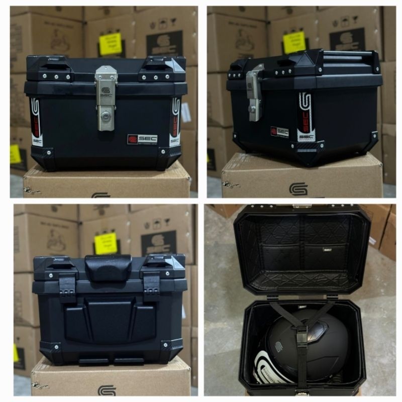 SEC 36L 45L 56L SECURE Top Box ABS HARD Plastic Kryptonite Hexalite ...