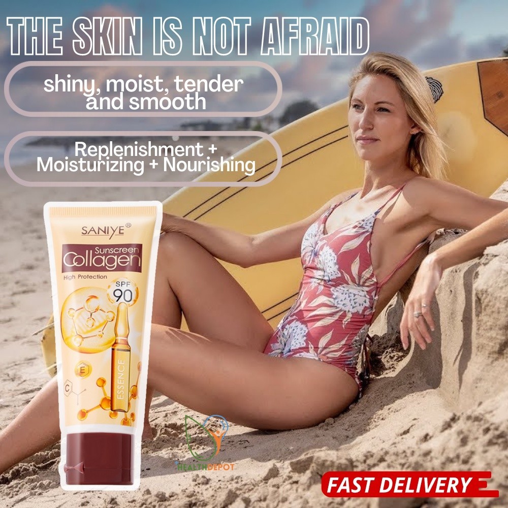 Saniye Collagen Sunscreen SPF 90 Whitening Sun Protection Face Sunscreen Moisturize Skin ...