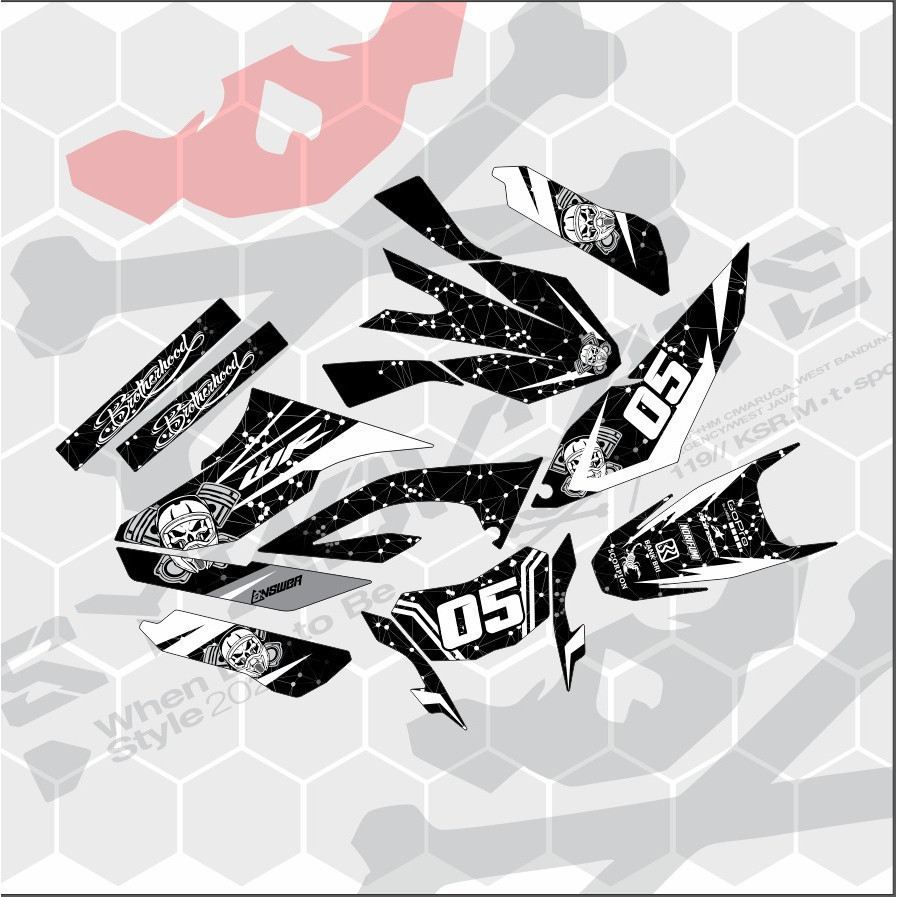 Decal/sticker WR155/Gordon/ D'Tracker /CRF /KLX BF full body Etc ...