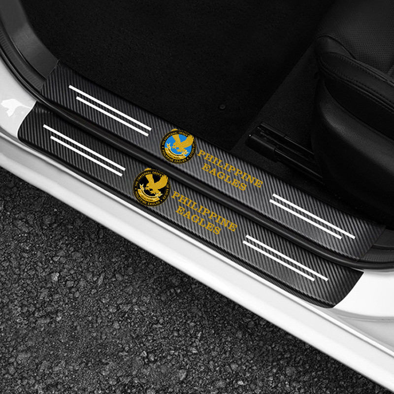 Eagles Car Door Threshold Sticker Protector Carbon Fiber Leather Anti ...