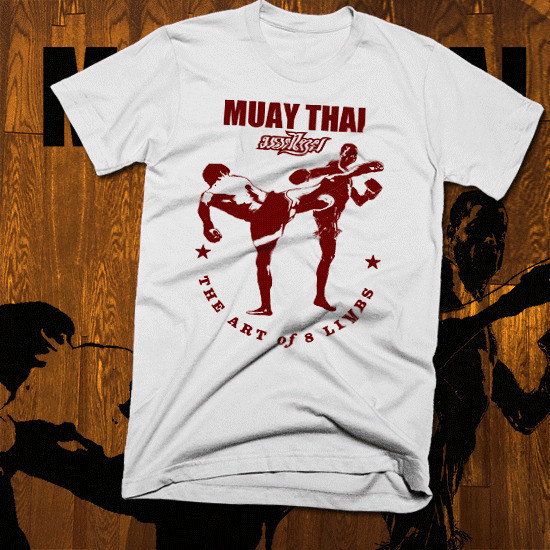 Muay Thai Kickboxer T-Shirt Ufc/Mma Thailand Yak Sant Elbow Strike Thai ...