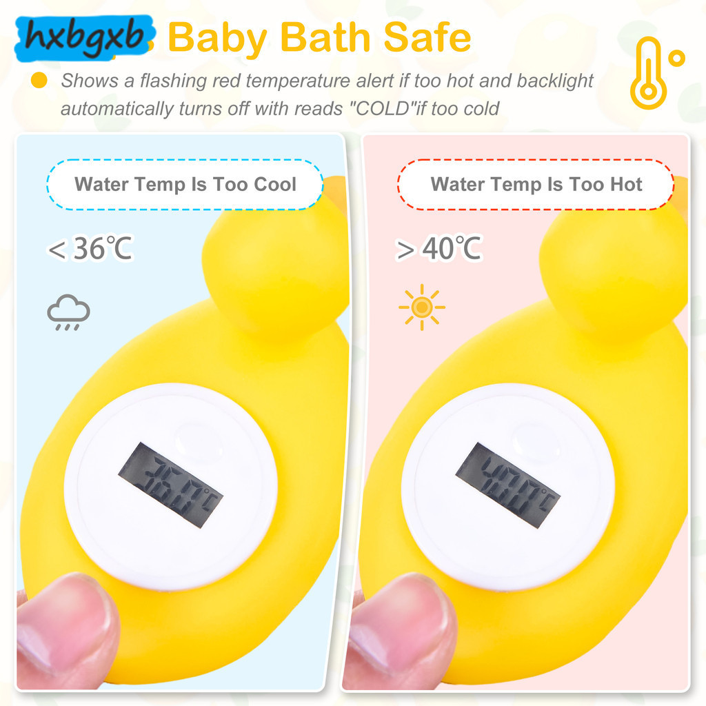 HXBGXB 3/5 Baby Bath Water Thermometer Duck Digital Room Shower LED ...