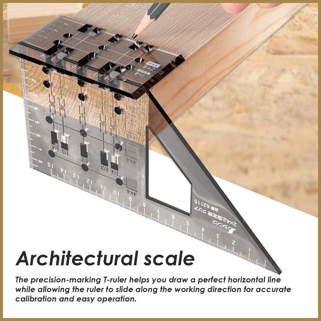Multi-Angle Measuring Ruler 45/90 Degree Angle Scriber Triangle ...