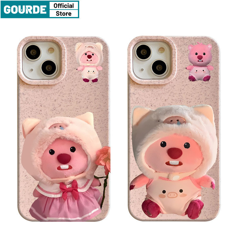 Gourde Funny Cute Casing Loopy Pig Pattern Case for Iphone 15 14 12 13 ...
