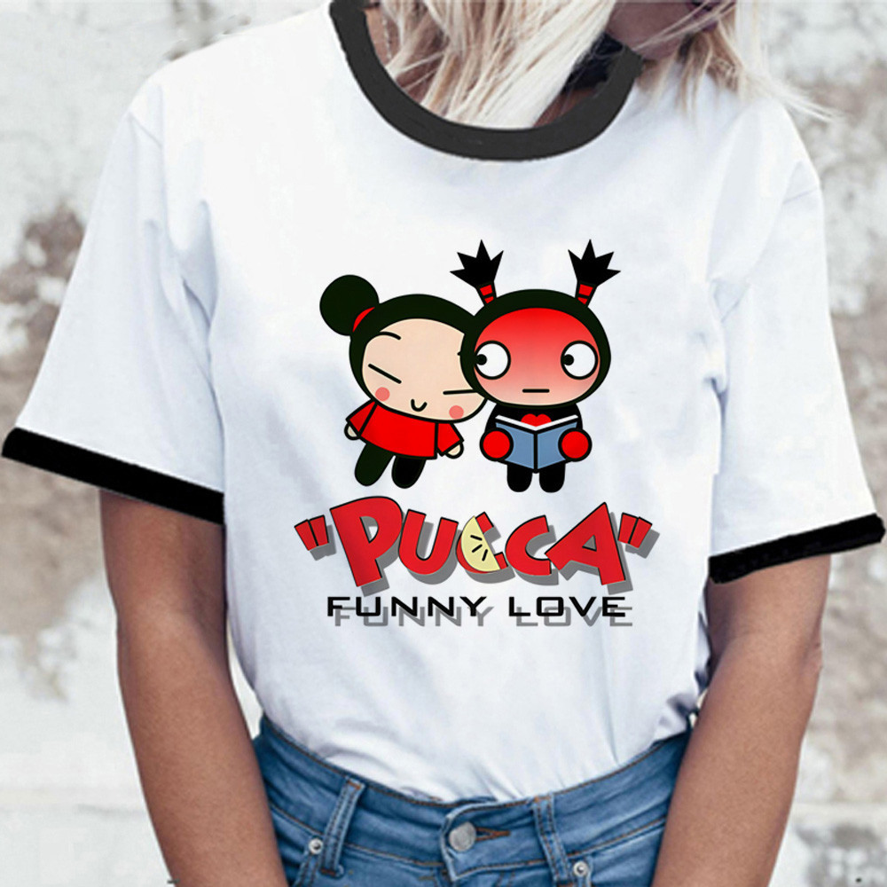 Pucca tshirt women anime funny Y2K Tee female Japanese clothes | Shopee ...