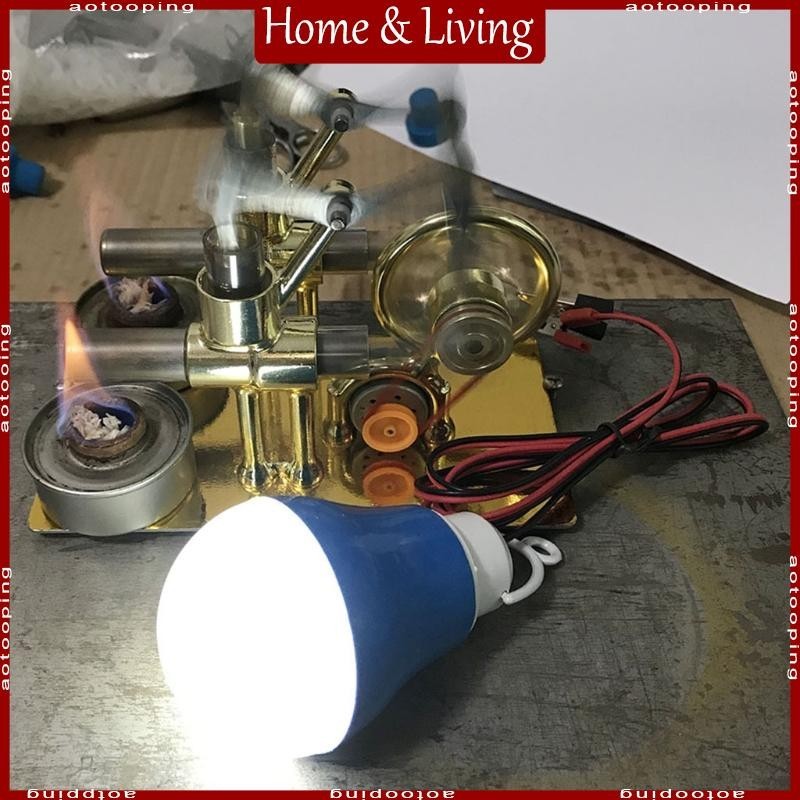 AOTO Stirling Engine Balance Double Engine Motor Model Heat Steam ...