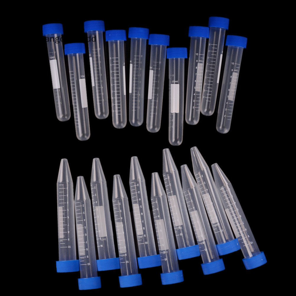 zhangchaoddd 10X 10ml Plastic Centrifuge Test Tube Vial Container Self ...