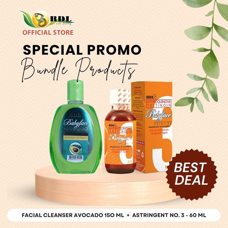 RDL Babyface Astringent #3 60ml + Babyface Facial Cleanser Avocado ...