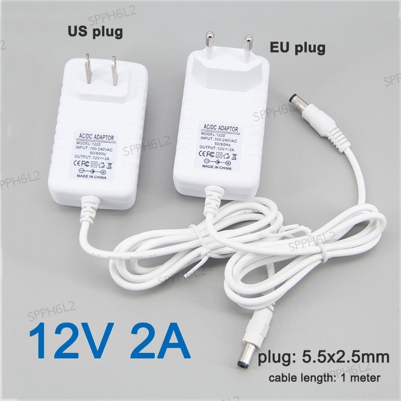 White color LED Driver AC 100V-240V to DC 12V 2A 2000ma Power Supply Adapter For LED Strip light ...