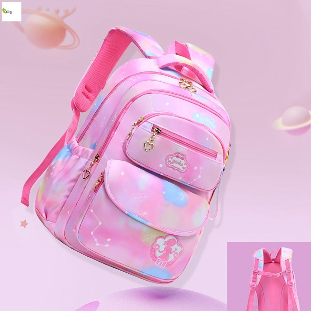 Elementary Students Sweet Backpack Load-relief Bag with 2 Elastic Side ...