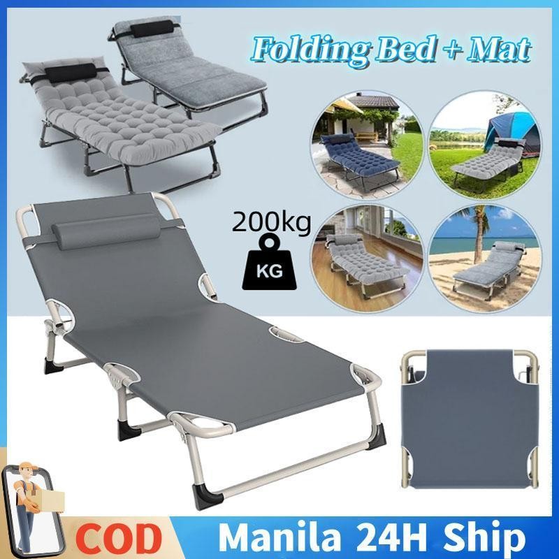 Original folding bed with mattress heavy duty Outdoor Folding bed chair ...