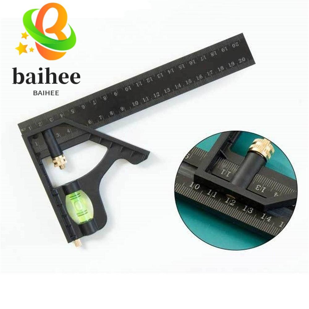 BAIHEE Combination Right Angle Ruler, Adjustable 15/20/25cm Level Gauge ...