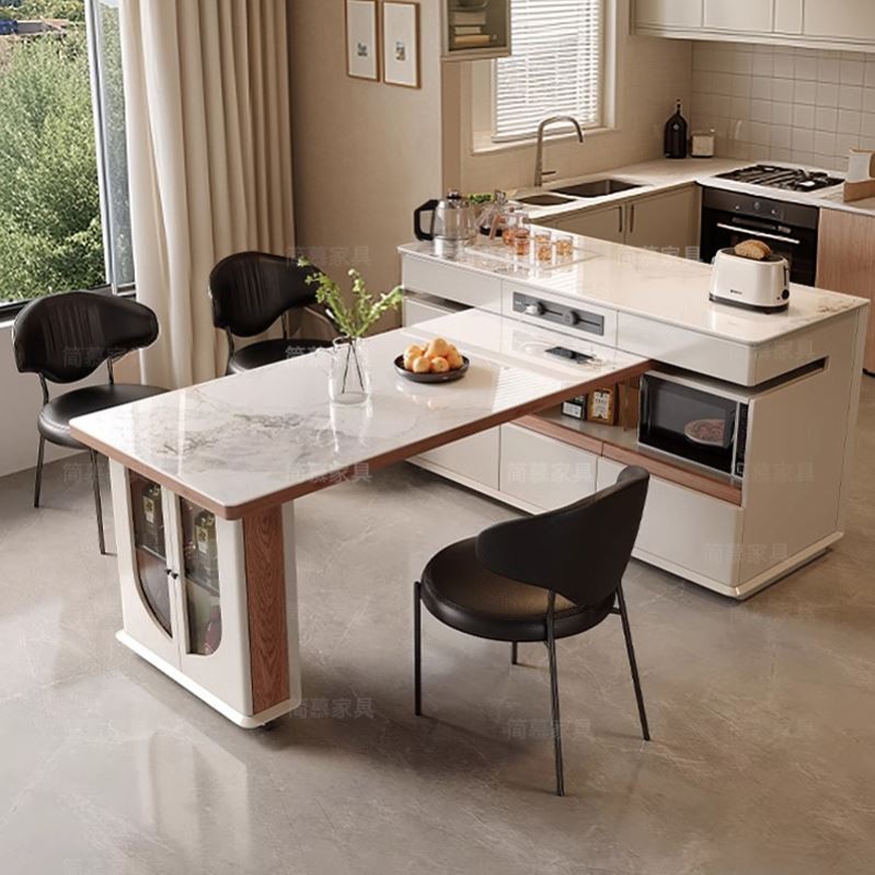 Slate Island Table Dining Table Integrated Rotatable Extendable ...