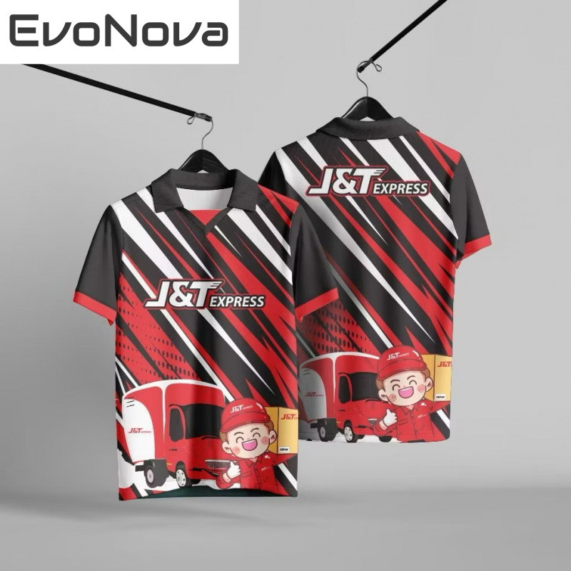 J&T Express JNT Short Sleeve Retro Collar POLO Shirt for Delivery ...