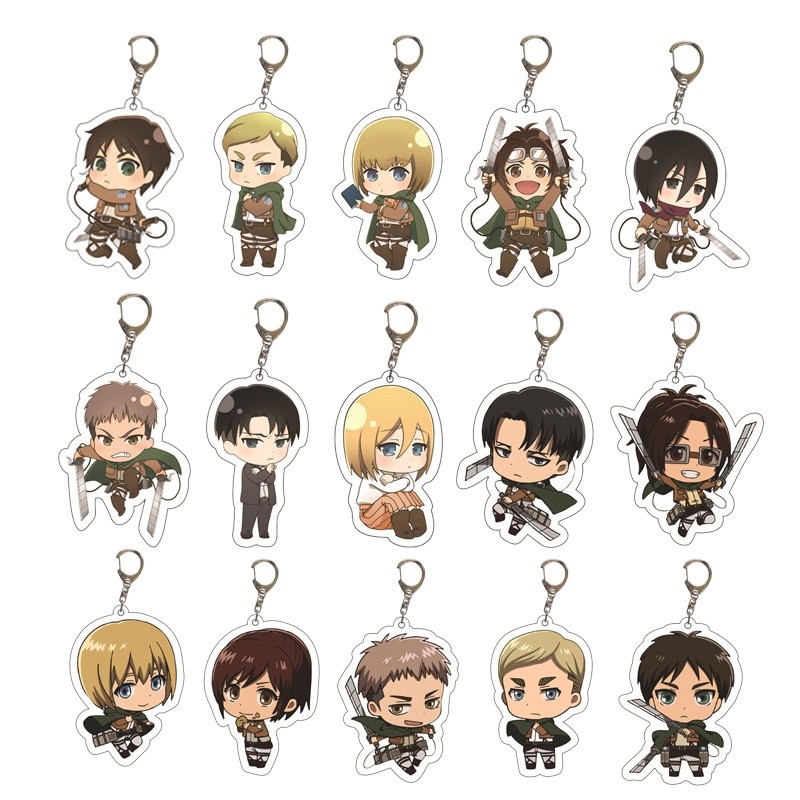 Levi Ackerman Eren Jaeger Attack On Titan Movie Keychain | Shopee ...