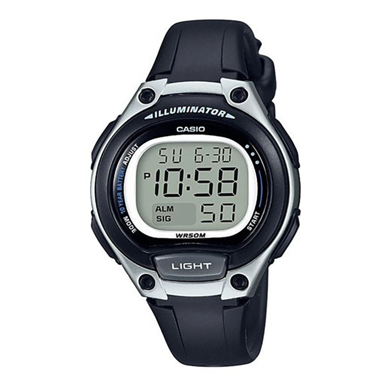 Casio (LW-203-1AVDF) Black Resin Strap 50 Meter Digital Watch for Women ...