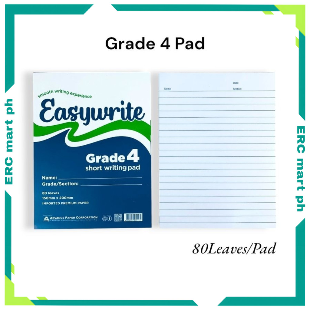 ERC [ Grade-4 ] Easywrite 80 leaves per pad Kids School Supplies ...