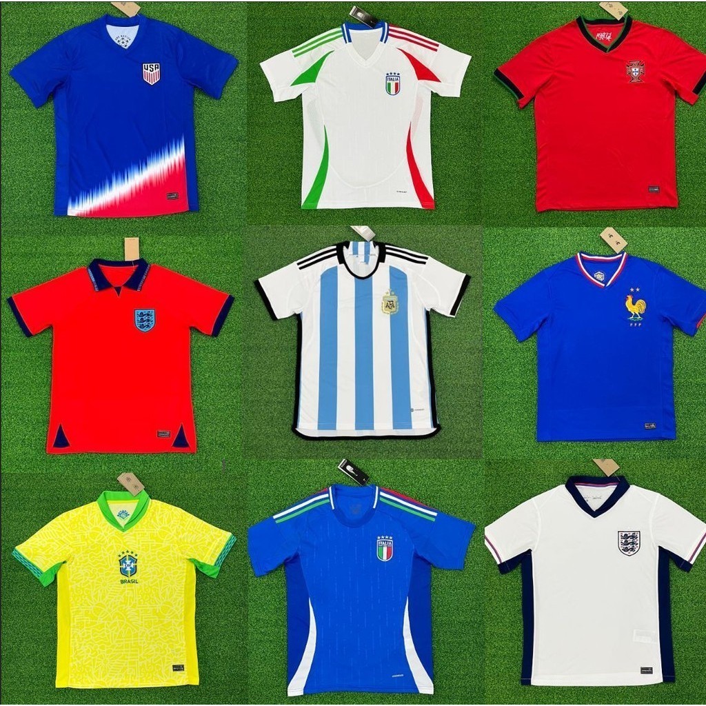 24 25 New European National Team Football Jersey France Italy Brazil ...