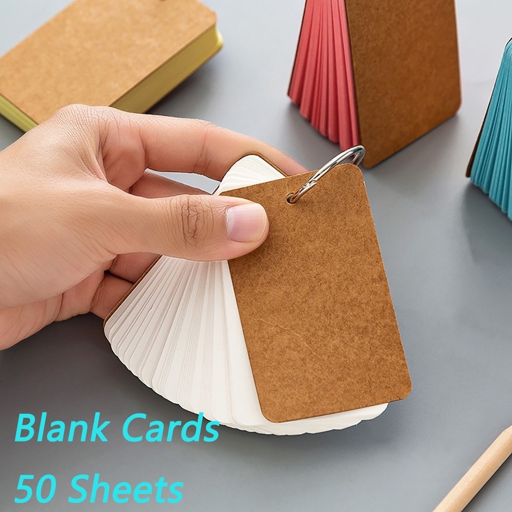 BK Kraft Paper loose-leaf Flashcard Study Memo Easy to Read Flashcard ...