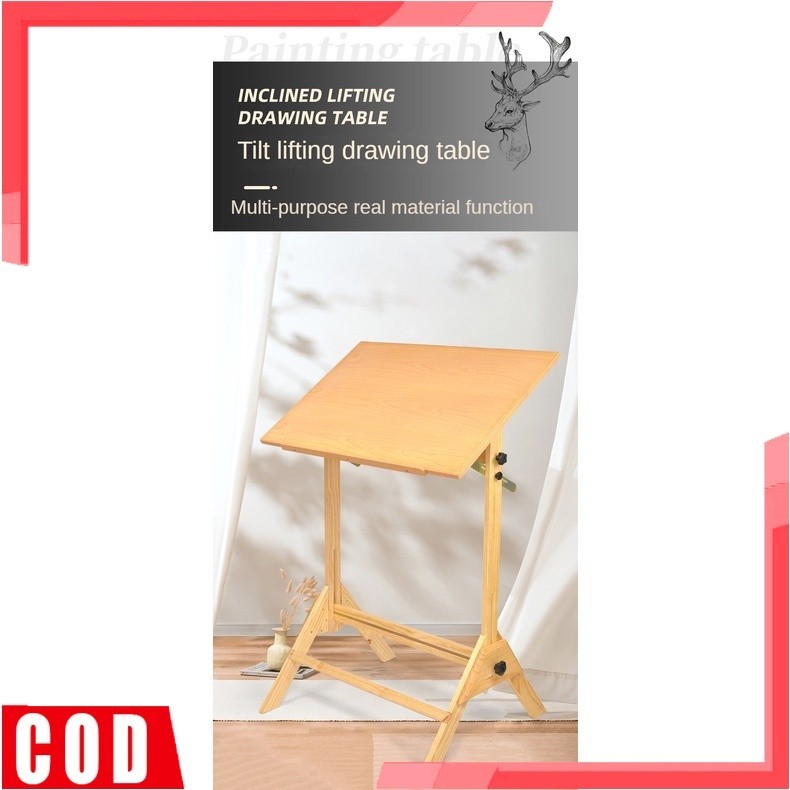 Art Specific Inclined Lifting Drawing Table Drawing Solid Wood Table ...