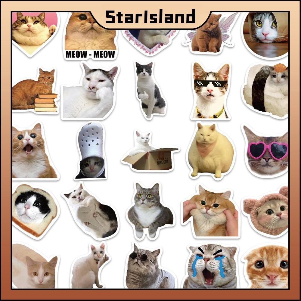 50 Piece Funny Cat DIY Creative Motor Stickers Car Stickers Helmater ...