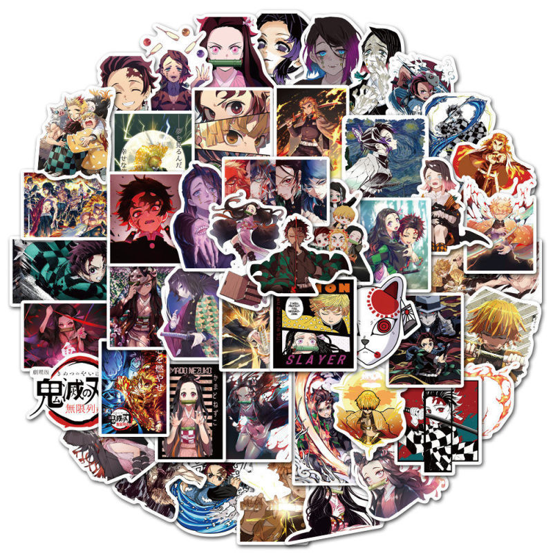 50/100pcs Anime Demon Slayer Stickers Hot Kimetsu No Yaiba Cartoon DIY ...