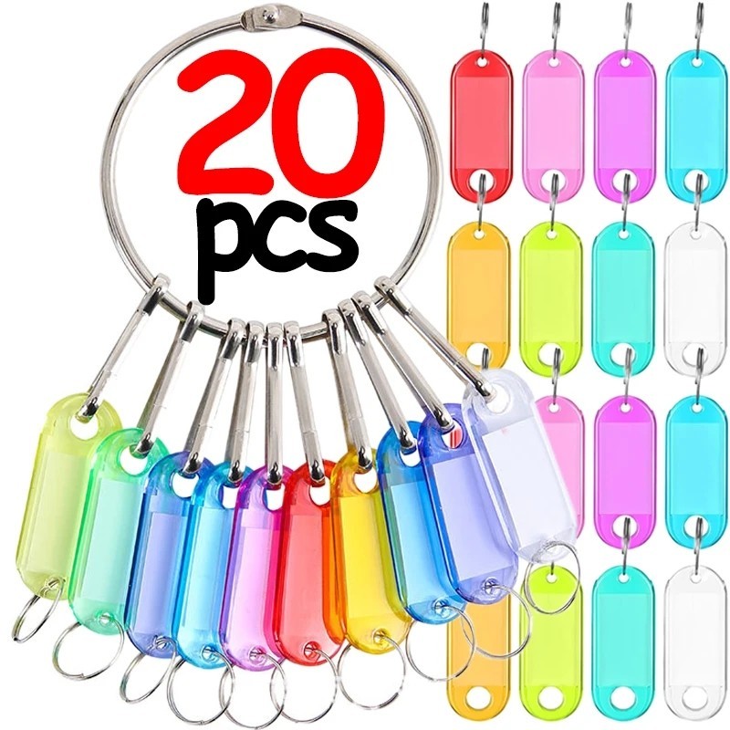 Crystal Clear Plastic Key Tag - DIY ID Label Tags - Luggage Hotel ...